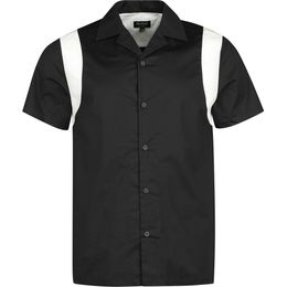 Chet Rock Marty Bowling Shirt Kurzarmhemd schwarz weiß in L