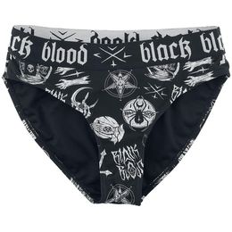 Black Blood by Gothicana Bikiniunterteil mit Okkulten Symbolen Bikini-Unterteil schwarz in L