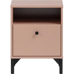 Schildmeyer Nachttisch Smash, Breite 40 cm, Schublade mit Teilauszug und hochwerigen Metallbeschlägen, rosa