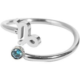 Firetti Fingerring Schmuck Geschenk Damenring Sternzeichen, Made in Germany - mit Zirkonia (synth), blau|silberfarben