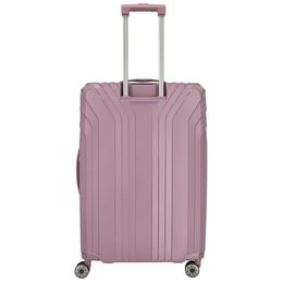 Travelite Hartschalen-Trolley ELVAA L, 4 Rollen, Hartschallenkoffer Koffer groß Reisegepäck Reisekoffer TSA Schloss, rosa
