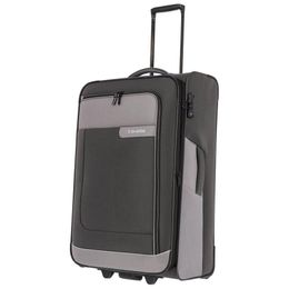 Travelite Weichgepäck-Trolley VIIA L, 2w, 2 Rollen, Reisekoffer Koffer groß mit Volumenerweiterung und TSA Schloss, grau