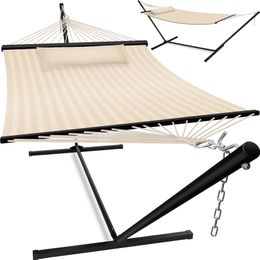 Kesser® Hängematte HILL mit Gestell Kissen Doppelhängematte für 2 Personen-Stabiler Rahmen -200kg Belastbarkeit Indoor & Outdoor XXL Hängesessel Doppel Mehrpersonen Garten Pool Balkon Terrasse