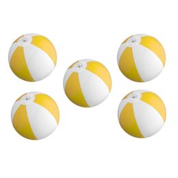 Livepac Office Wasserball 5x Mini Strandball / Wasserball / Farbe: gelb-weiß