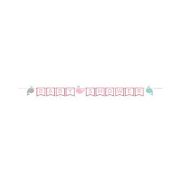 Girlande BABY SHOWER - KLEINER WAL in rosa/bunt