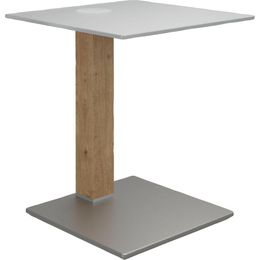 Beistelltisch EVE COLLECTION Tische Gr. B/H/T: 60 cm x 65 cm x 40 cm, grau (silber, kg, wildeiche, klarglas) Beistelltische