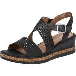 Remonte® Sandaletten, Keilabsatz, Leder, für Damen, schwarz, 39