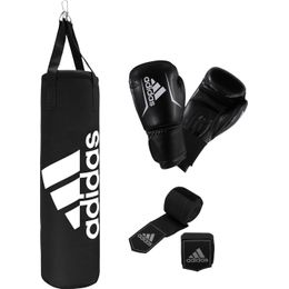 Adidas Performance Boxing Set, Boxsack, Boxhandschuhe, Bandagen, schwarz, 18