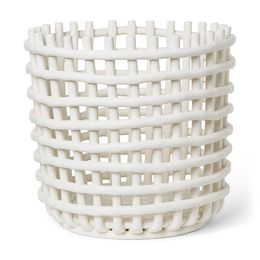 ferm LIVING - Keramik Korb XL, off-white