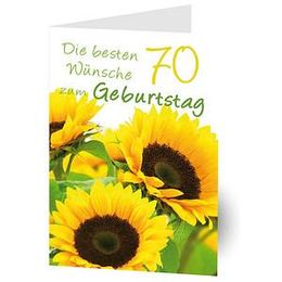 Luma Geburtstagskarte 70. Sonnenblumen DIN B6