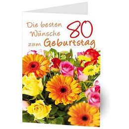 Luma Geburtstagskarte 80. Blumen DIN B6