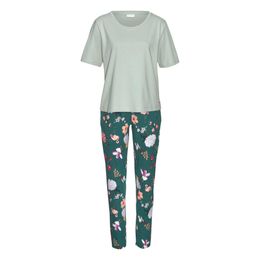 Lascana Pyjama Damen Gr&ouml;&szlig;e XS gr&uuml;n / mischfarben Winterkleid