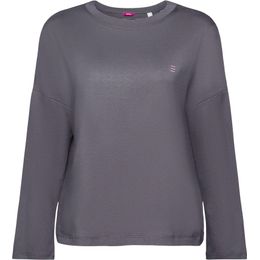 Esprit Amelia Schlafanzug-Oberteil, Logo-Print, für Damen, grau, 38