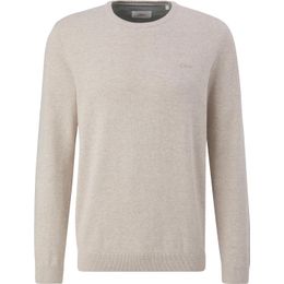 s.Oliver Strickpullover, Logo-Stickerei, für Herren, beige, L