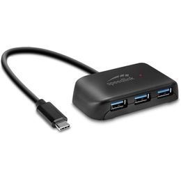 Speed-Link SPEEDLINK SNAPPY EVO USB Hub, 4-Port, Type-C to USB 3.0, USB 3.1 Gen 1, USB 3.2 Gen 1 (5 Gbit-s), black