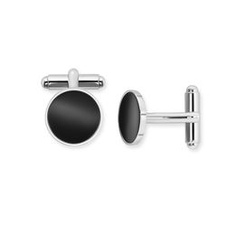 CAI Manschettenknöpfe CAÏ "925/- Sterling Silber rhodiniert Onyx" Gr. Länge: 1.4 mm, schwarz Damen Manschettenknöpfe