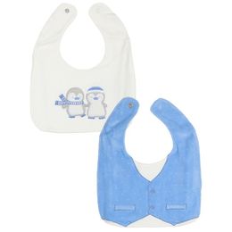 Mayoral Lätzchen PINGUINE & WESTE 2er-Pack in weiß/hellblau