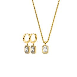 Paul Valentine Pavé Emerald Necklace Set Gold