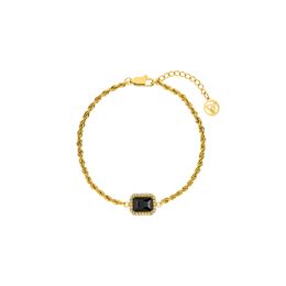 Paul Valentine Pavé Emerald Black Bracelet 14K Gold Plated