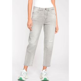 Loose-fit-Jeans Gang "94TILDA" Gr. 32, N-Gr, grau (vintage wash) Damen Jeans Weite mit hoher Leibhöhe und verkürzter Beinlänge