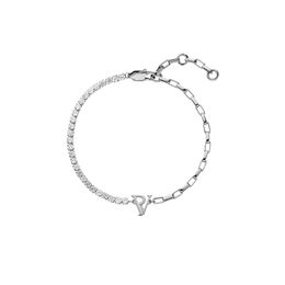 Paul Valentine PV Tennis & Chain Bracelet Silver