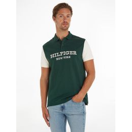 Poloshirt Tommy Hilfiger "MONOTYPE COLOURBLOCK REG POLO" Gr. M, grün (calico, hunter) Herren Shirts Kurzarm