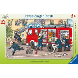 RAVENSBURGER VERLAG Ravensburger Kinderpuzzle - 06321 Mein Feuerwehrauto - Rahmenpuzzle für Kinder ab 3 Jahren, mit 15 Teilen