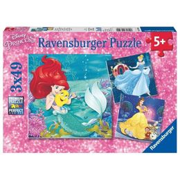 RAVENSBURGER VERLAG Ravensburger Kinderpuzzle - 09350 Abenteuer der Prinzessinnen - Puzzle für Kinder ab 5 Jahren, Disney-Puzzle mit 3x49 Teilen