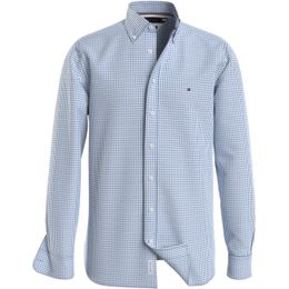 Langarmhemd Tommy Hilfiger "1985 OXFORD GINGHAM RF SHIRT" Gr. L, N-Gr, blau (cloudy blue, optic white) Herren Hemden Langarm