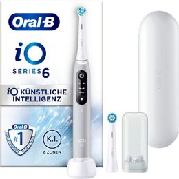 Oral-B Elektrische Zahnbürste iO 6, Aufsteckbürsten: 2 St., mit Magnet-Technologie, Display, 5 Putzmodi, Reiseetui, grau