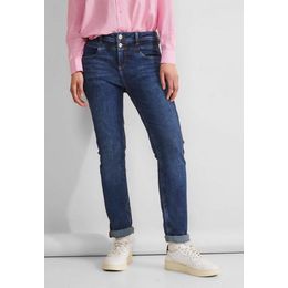 Street One High-waist-Jeans QR JANE mit Elasthan in Slim fit, blau