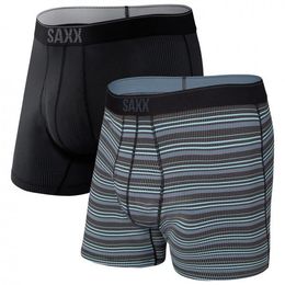 SAXX - Quest Quick Dry Mesh Boxer Brief Fly 2-Pack - Kunstfaserunterwäsche Gr M grau/schwarz