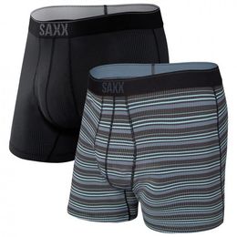 SAXX - Quest Quick Dry Mesh Boxer Brief Fly 2-Pack - Kunstfaserunterwäsche Gr XL grau/schwarz