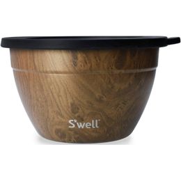S'well S'well Salatschüssel S'well Onyx Salad Bowl Kit, 1.9L, Edelstahl, (3-tlg), Therma-S'well®-Technologie, vakuumisolierten Außenschale, braun
