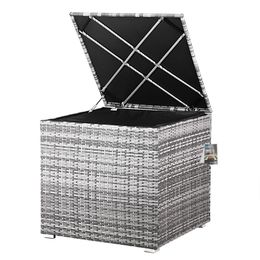 Casaria® Polyrattan Auflagenbox Grau 75x75x70cm