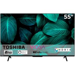 E (A bis G) Toshiba QLED-Fernseher "55QV2463DA" Fernseher schwarz LED Fernseher