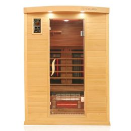 Dewello Infrarotkabine Infrarotsauna PIERSON PRO 135cm x105cm x 190cm Hemlock/ Zeder Duo-Strahler