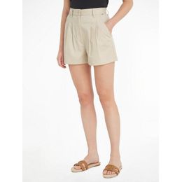 Tommy Jeans Shorts TJW CLAIRE HR PLEATED SHORTS mit Tommy Jeans Markenlabel, beige