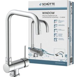 Schütte Schütte Spültischarmatur WINDOW Wasserhahn Unterfenstermontage, 360° schwenkbar, energiesparend, silberfarben