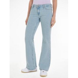Tommy Jeans Bequeme Jeans mit Ledermarkenlabel, blau