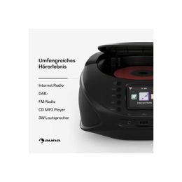 Auna Auna Roadie Smart IR/DAB/BT/CD/MP3 Boombox USB BK Radio (FM-Radio;Internetradio