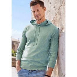 H.I.S. H.I.S Strickpullover mit Kapuze, Regular Fit, Pullover mit Rundhals, Feinstrick, Baumwollmischung, grün