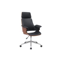 habeig Chefsessel Bürosessel Loungechair Stuhl Drehstuhl Leder Holz