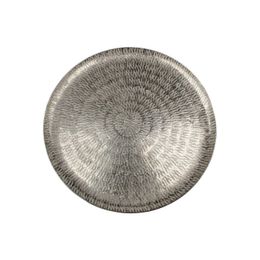 Macosa Home Dekotablett Dekotablett Silber Metall gehämmert 30 cm Tablett Dekoschale Schale (Dekoratives Tablett im modernen Stil