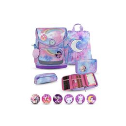 Belmil Rucksack Rucksack Compact Plus Premium Schulranzen Set 5-teile Moonlight Tasche