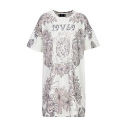 19V69 Italia by Versace Shirtkleid DAFNE Damen Shirtkleid mit Löwn- & Blumenprint (XS-XXL)