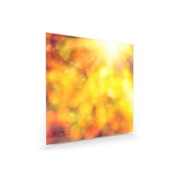 Primedeco Glasbild Wandbild Quadratisch Herbst verschwommen mit Aufhängung