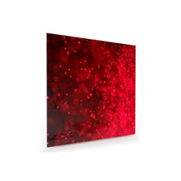Primedeco Glasbild Wandbild Quadratisch Rote Farben mit Aufhängung