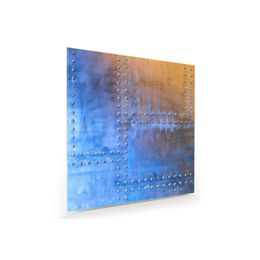 Primedeco Glasbild Wandbild Quadratisch Gemusterte Metallplatte mit Aufhängung