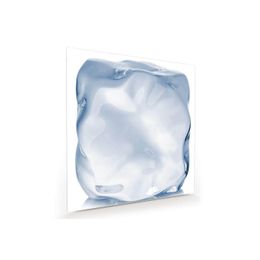 Primedeco Glasbild Wandbild Quadratisch Grosser Eiswürfel mit Aufhängung